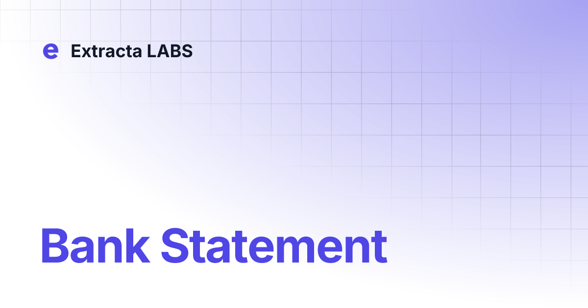 Bank Statement | Extracta LABS